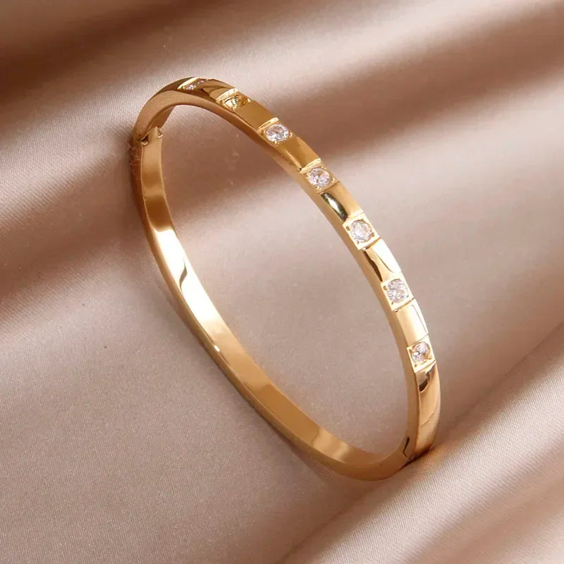 Classic Stainless Steel Open Bangles&bracelets for Women Fashion Brand ...